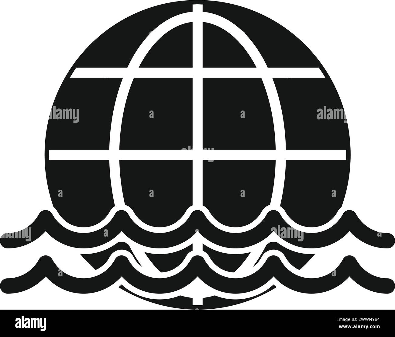 Global planet sea level rise icon simple vector. Climate change. World ...