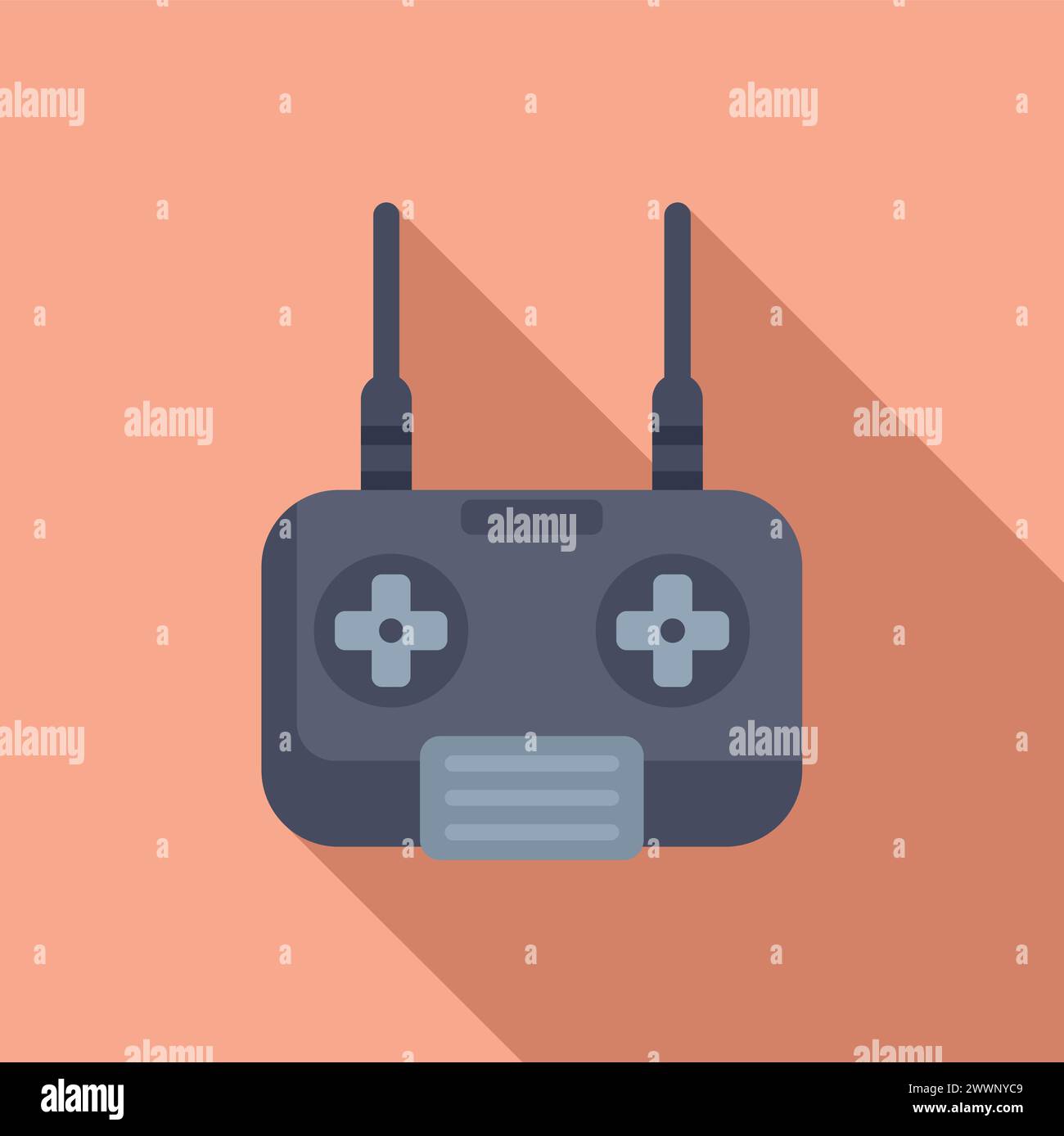 Joystick control icon flat vector. Aerial device. Aero pro filming ...