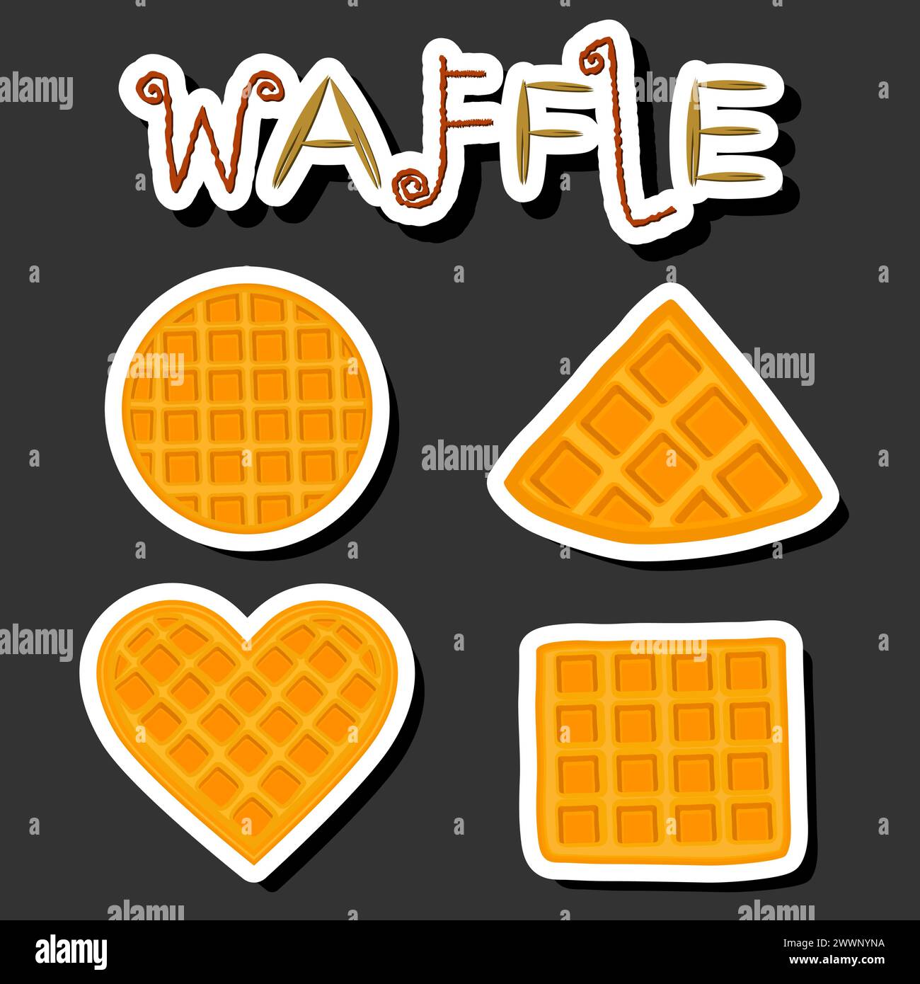 Illustration on theme big kit different types biscuit waffle with cell ...