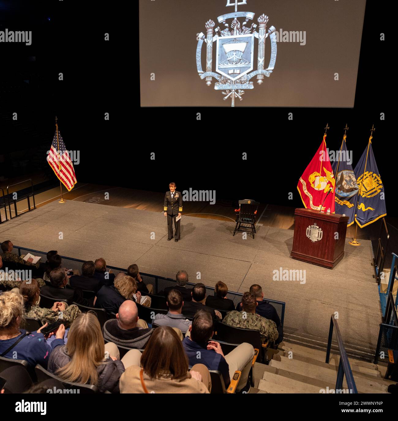 ANNAPOLIS, Md. (Feb 29, 2024) U.S. Naval Academy Superintendent, Vice Adm. Yvette M. Davids ...