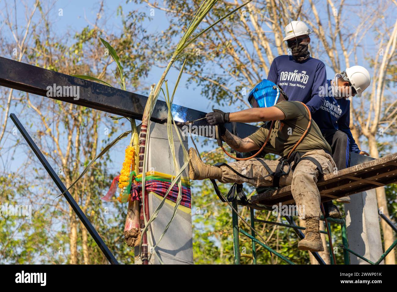 U.S. Marine Corps Sgt. Damion Lopez, a metal worker with Marine Wing ...