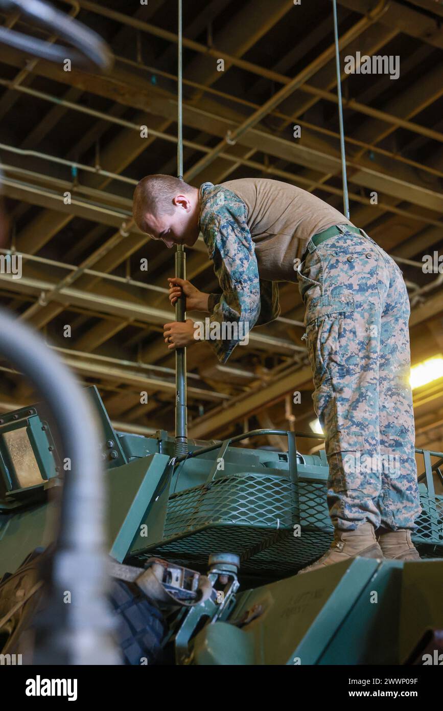 U.S. Marine Corps Lance Cpl. Logan Landers, a light armored vehicle ...