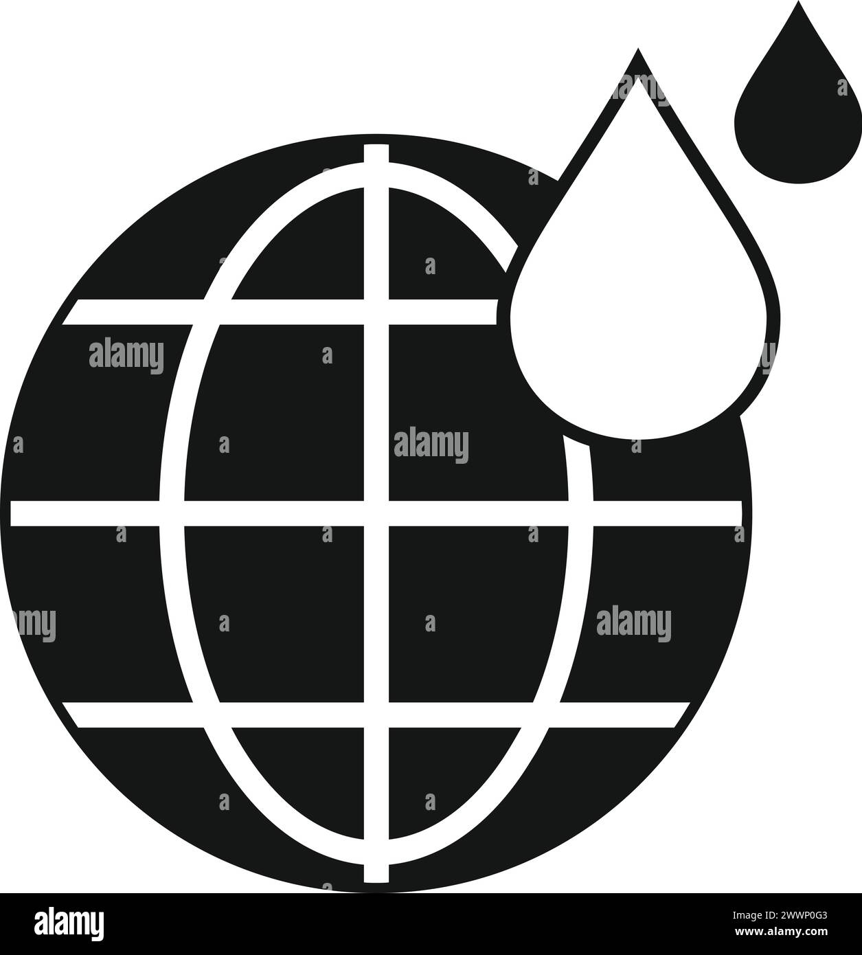 Global sea level rise icon simple vector. Coastal city flood risk ...