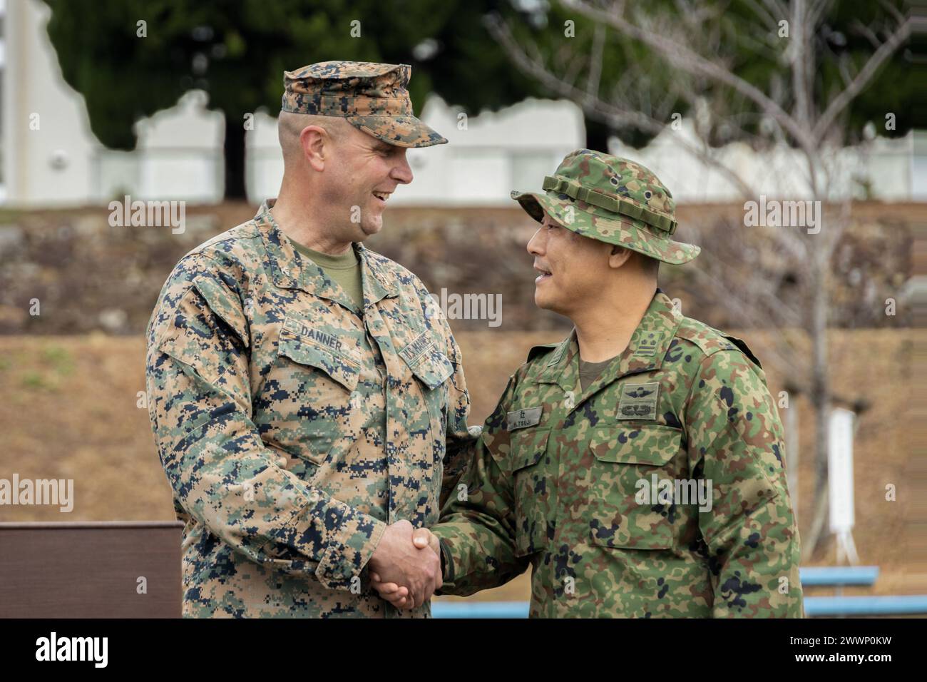 U.S. Marine Corps Col. Matthew Danner, left, the commanding officer of ...