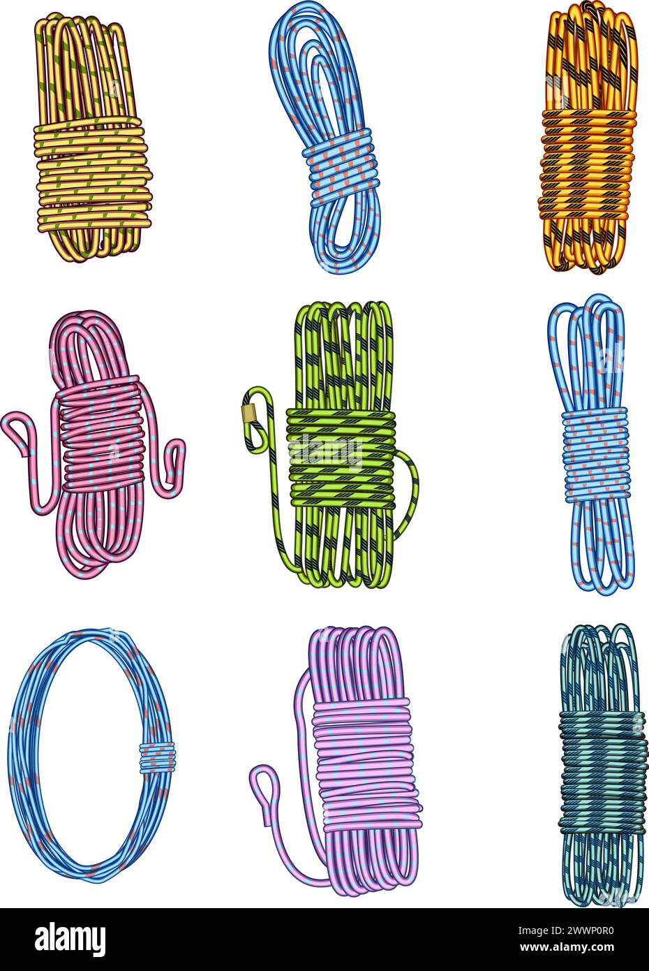 cord rope set cartoon vector illustration Stock Vector Image & Art - Alamy