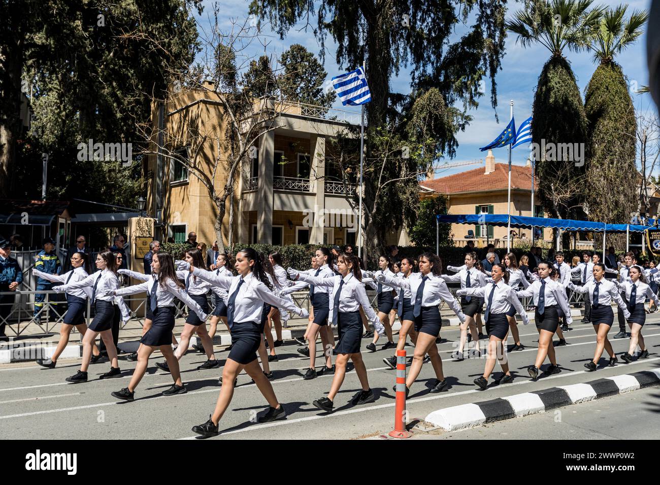 Nicosia, Nicosia, Cyprus. 25th Mar, 2024. The student parade for the ...