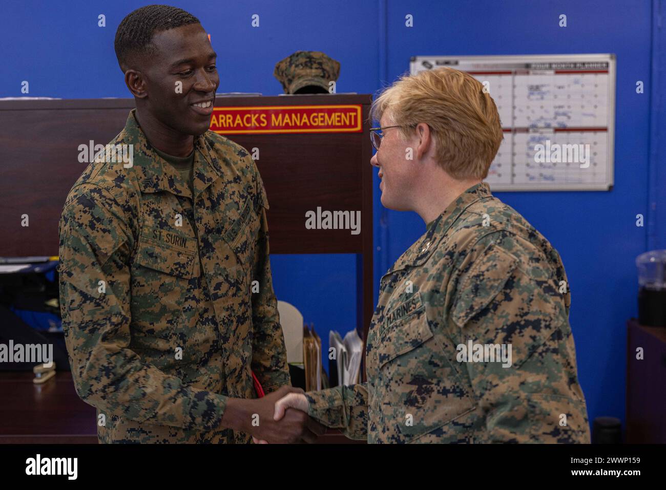U.S. Marine Corps­­­­ Sgt. Jean Pierre St Surin, an inventory management specialist, with 2nd ...