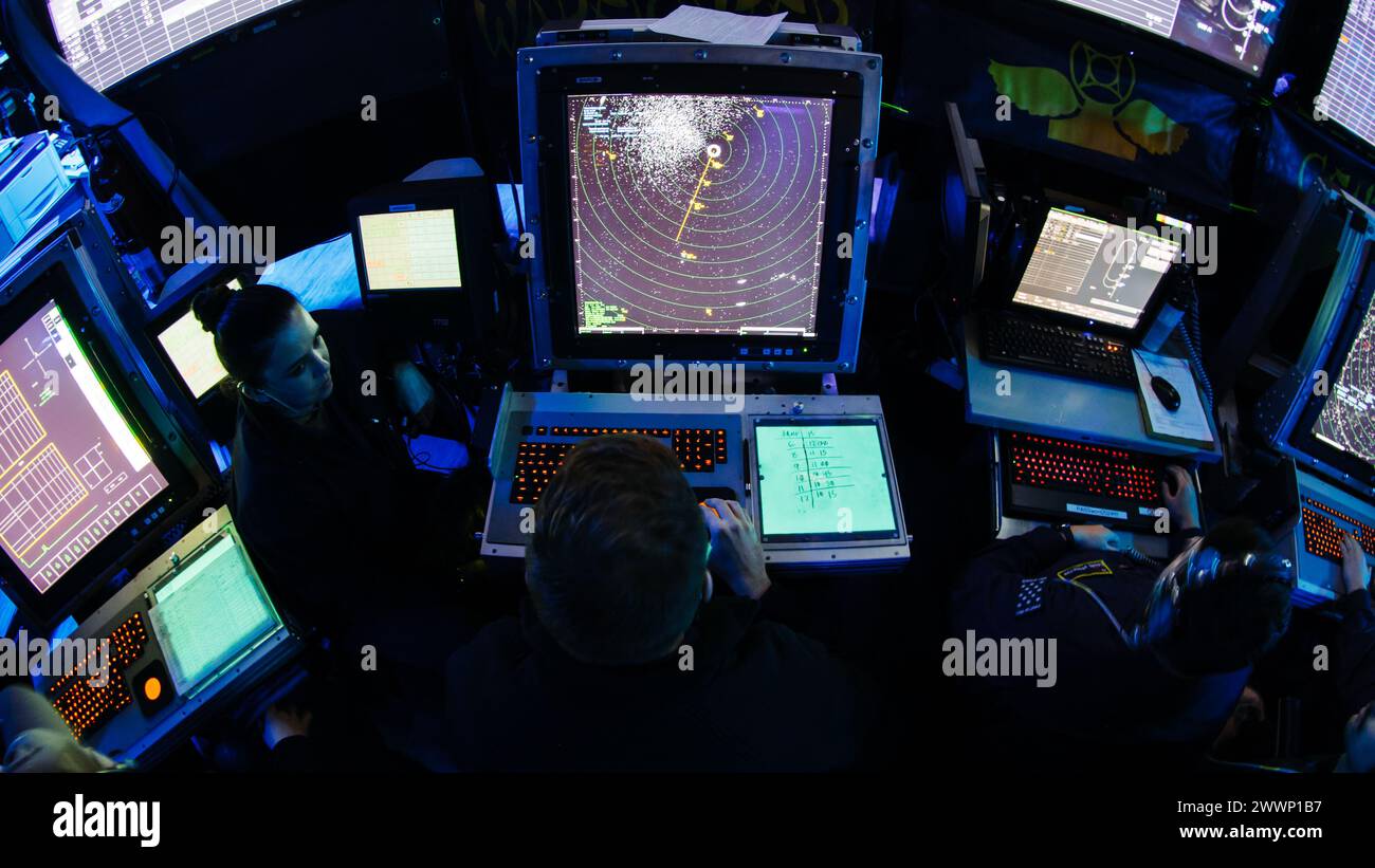 Sailors assigned to operations department’s OC division conduct air ...