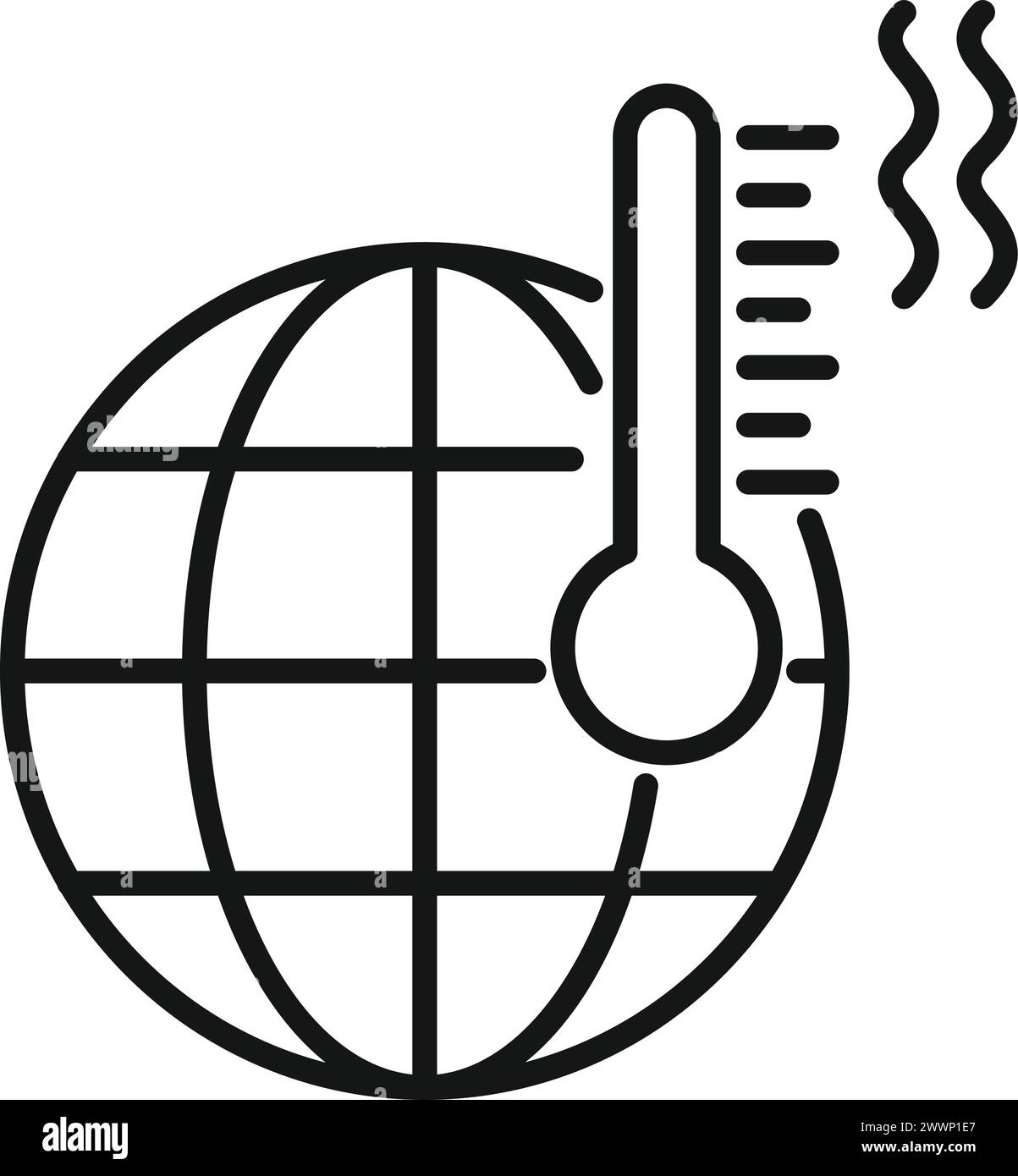 Global warming temperature icon outline vector. Nature disasters. World ...
