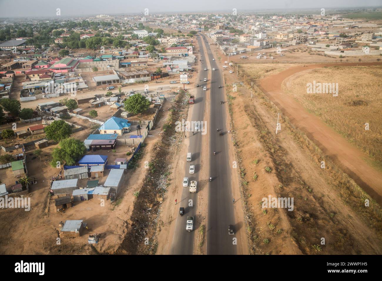 South Sudan. 21st Mar, 2024. Juba, South Sudan's capital city, seen from the sky. Around 1,000 ...