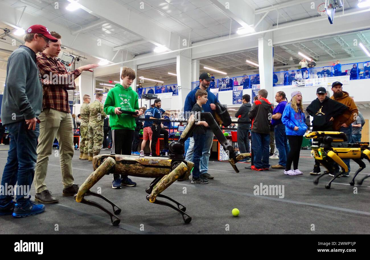 Explosive Ordnance Disposal technicians supported U.S. Army recruiters during a middle and high ...