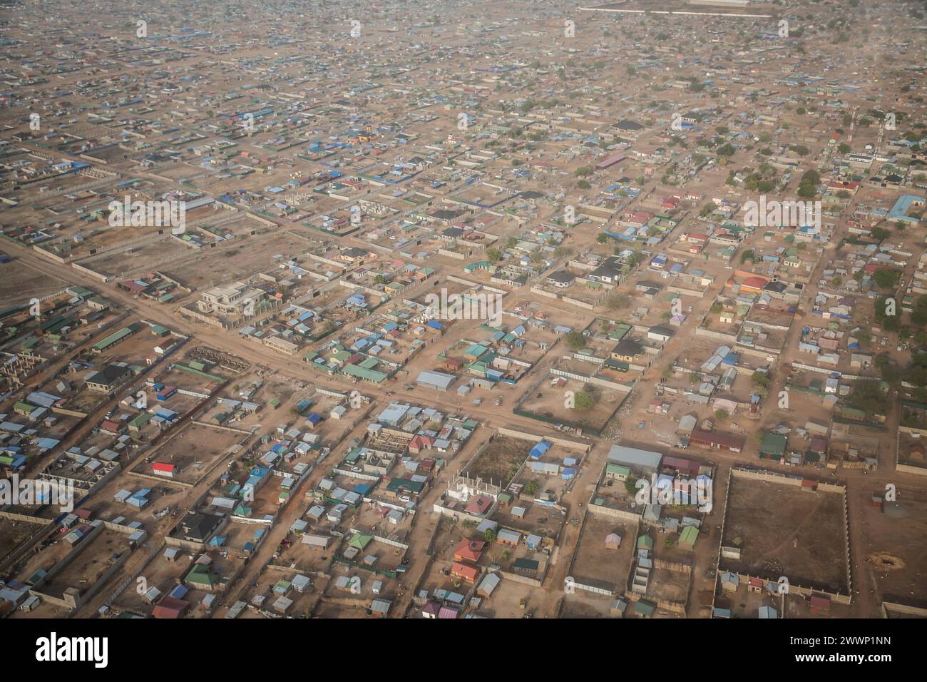 Juba, South Sudan's capital city, seen from the sky. Around 1,000 South ...