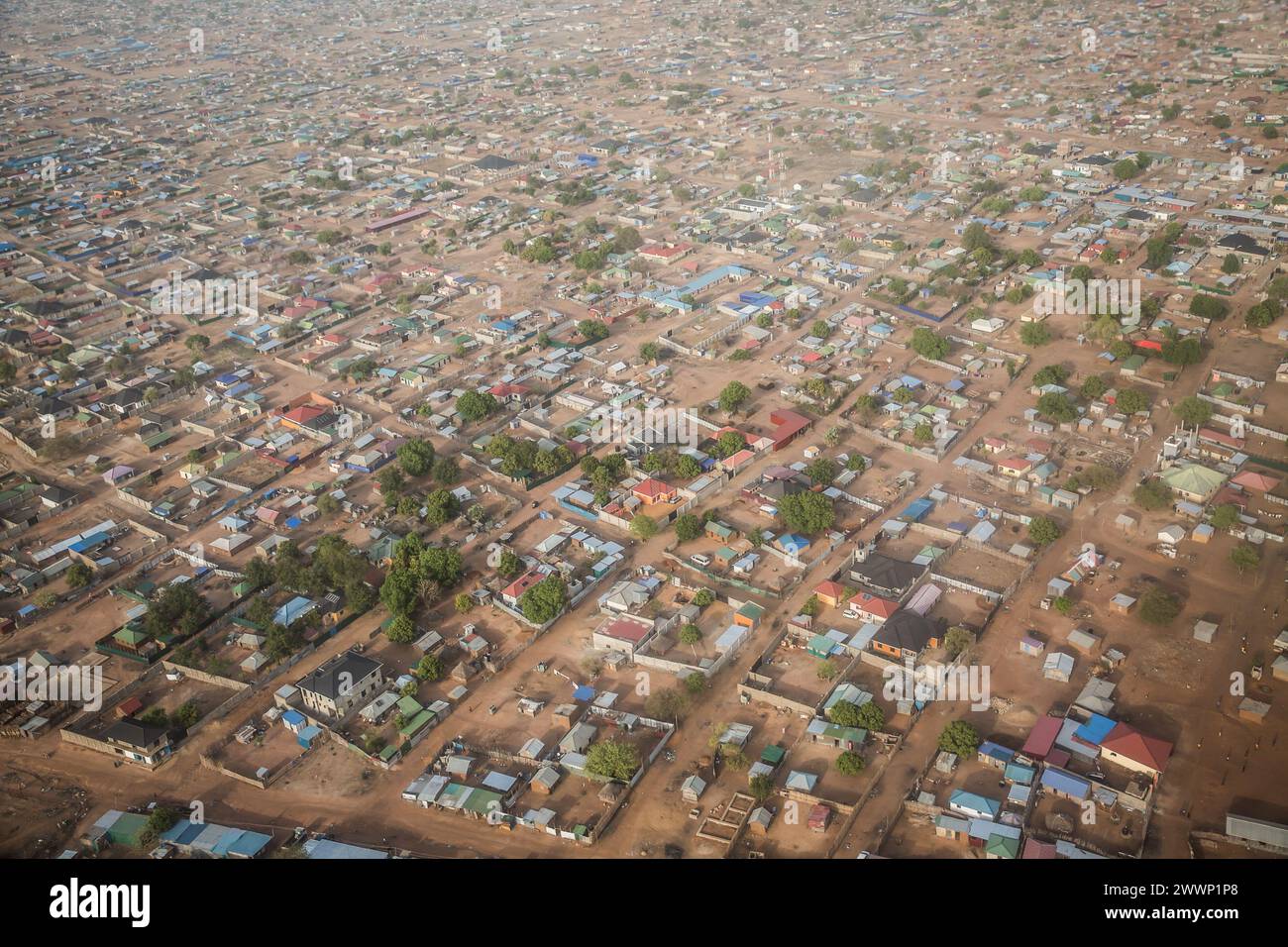Juba, South Sudan's capital city, seen from the sky. Around 1,000 South ...