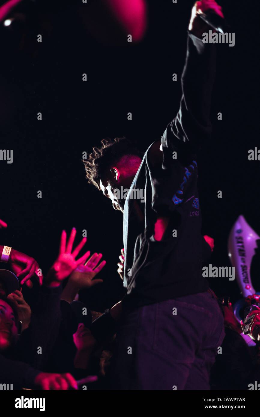 Kyle Harvey, a musical artist and rapper, performs during the Hansen ...