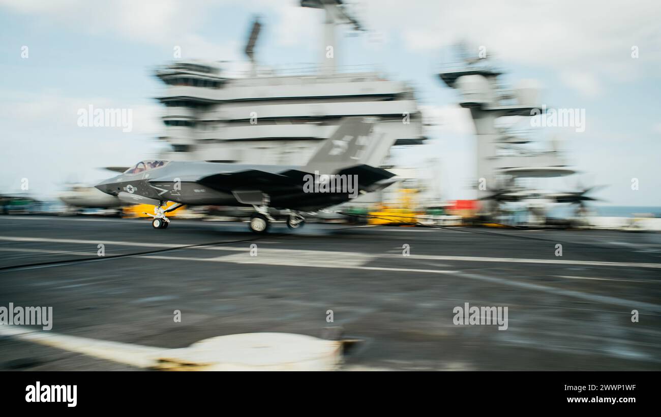 An F-35C Lightning II attached to Strike Fighter Squadron (VFA) 147 ...