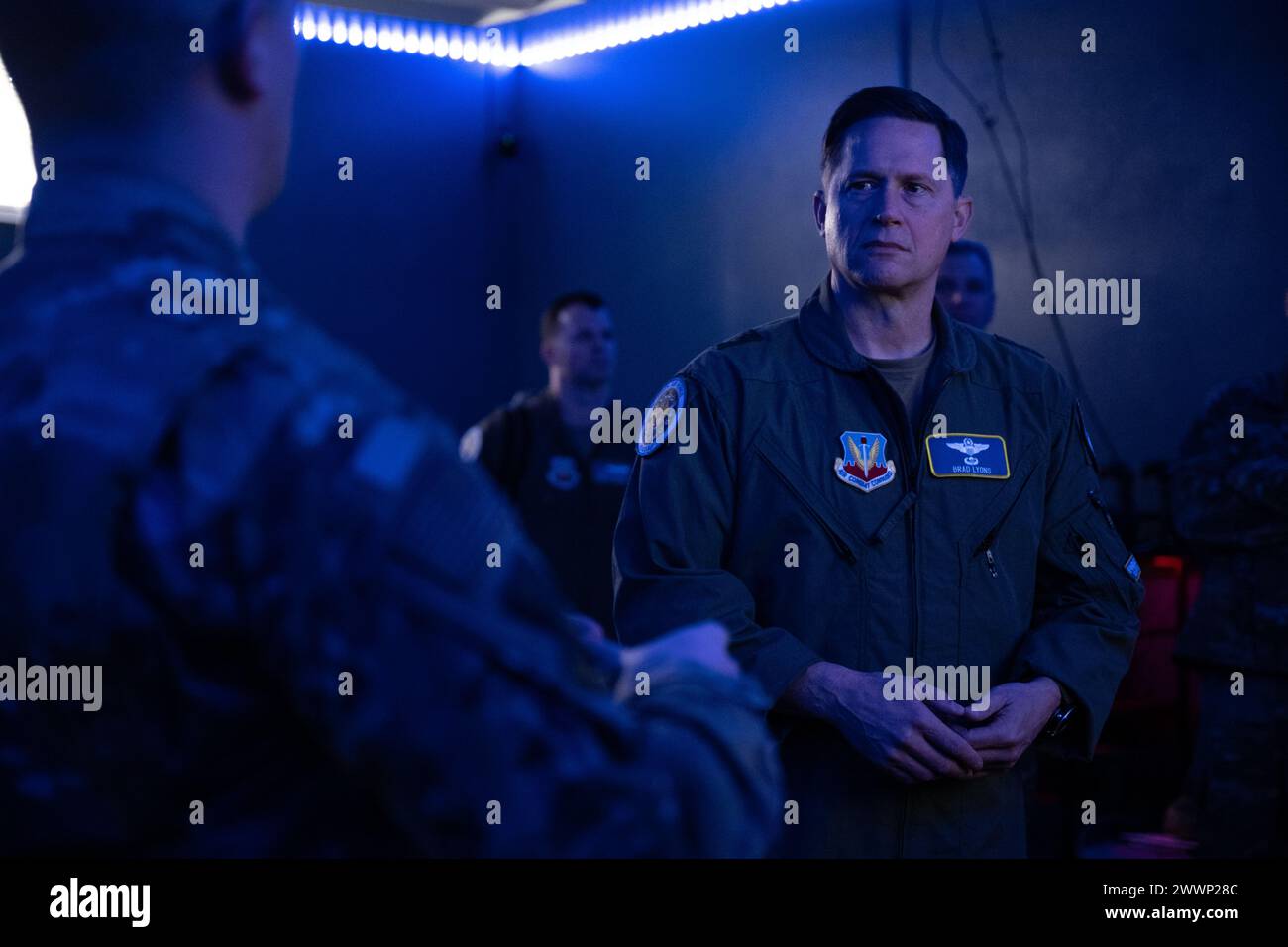 U.S. Air Force Maj. Gen. David Lyons, 15th Air Force commander, learns ...