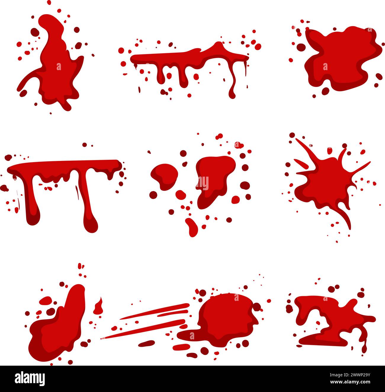 blood splatter set cartoon vector illustration Stock Vector Image & Art ...