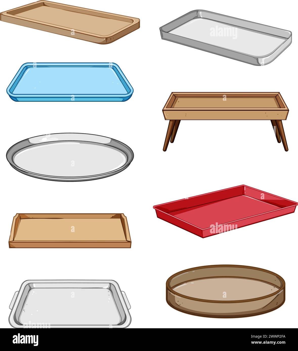 food tray set cartoon vector illustration Stock Vector Image & Art - Alamy