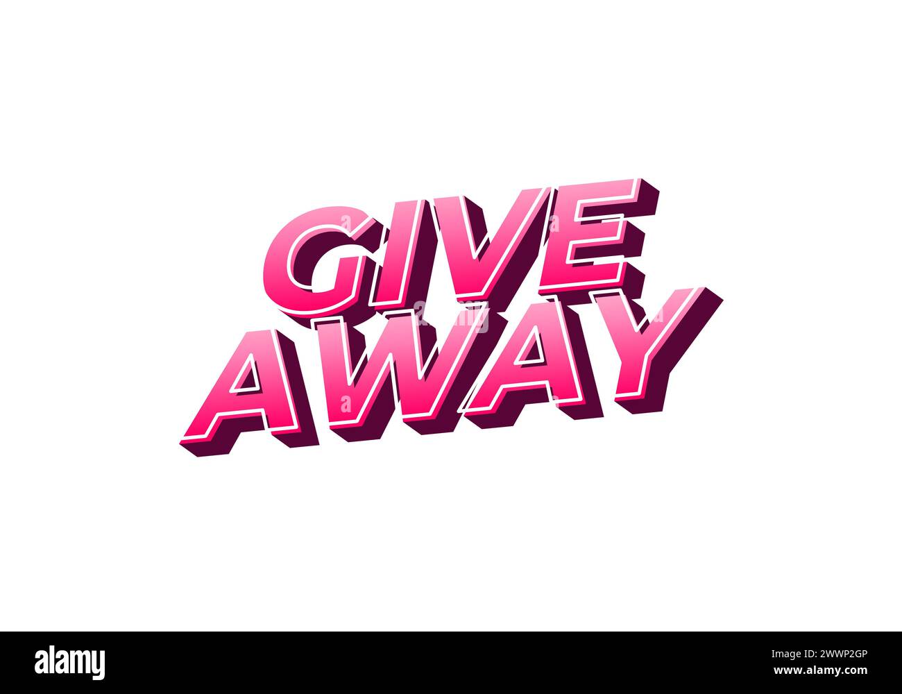 GIVE AWAY. Text effect design in 3D style with eye catching color Stock ...