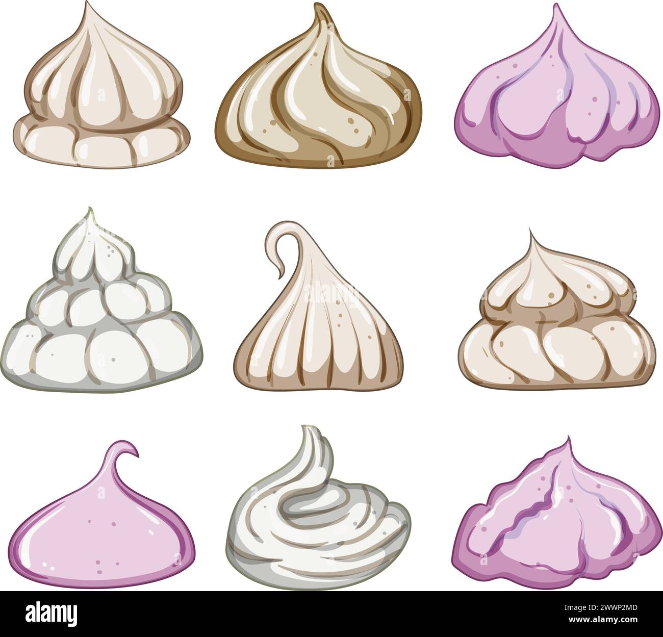 meringue set cartoon vector illustration Stock Vector Image & Art - Alamy