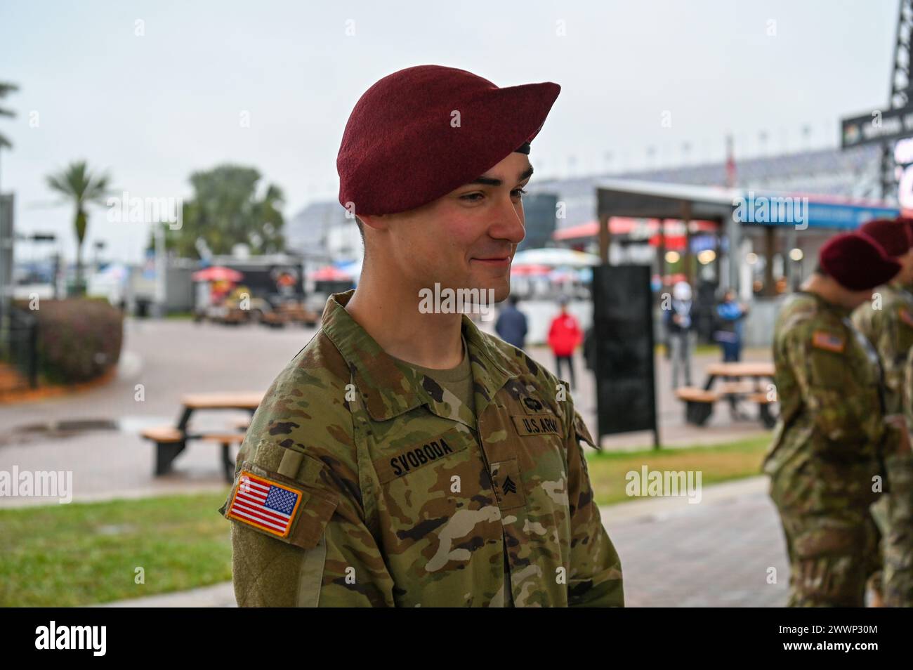 Sergeant Nolan Svoboda, a paratrooper assigned the U.S. Army 82nd ...