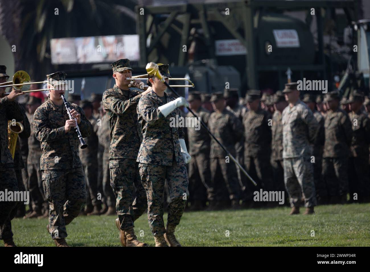 U.S. Marine Corps Staff Sgt. Jessica Larson, a drum major with the 1st ...