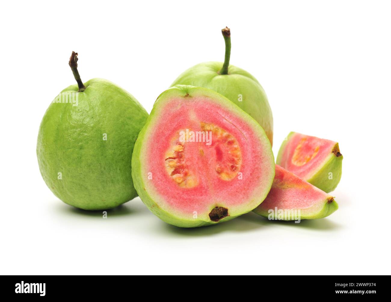 Pink guava isolated on white background Stock Photo - Alamy