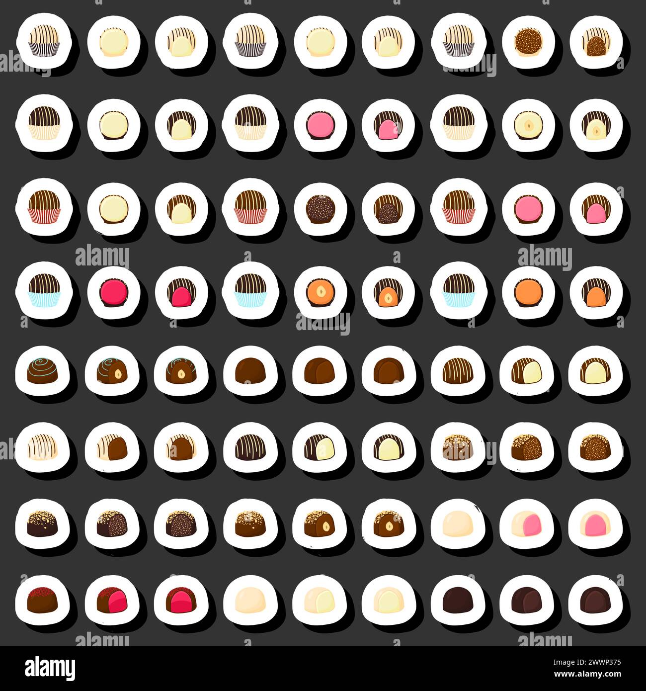 Truffle chocolate various chocolate Stock Vector Images - Alamy