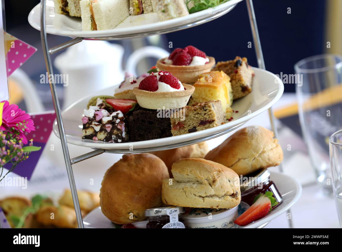 Afternoon tea pictured in East Sussex, UK Stock Photo - Alamy