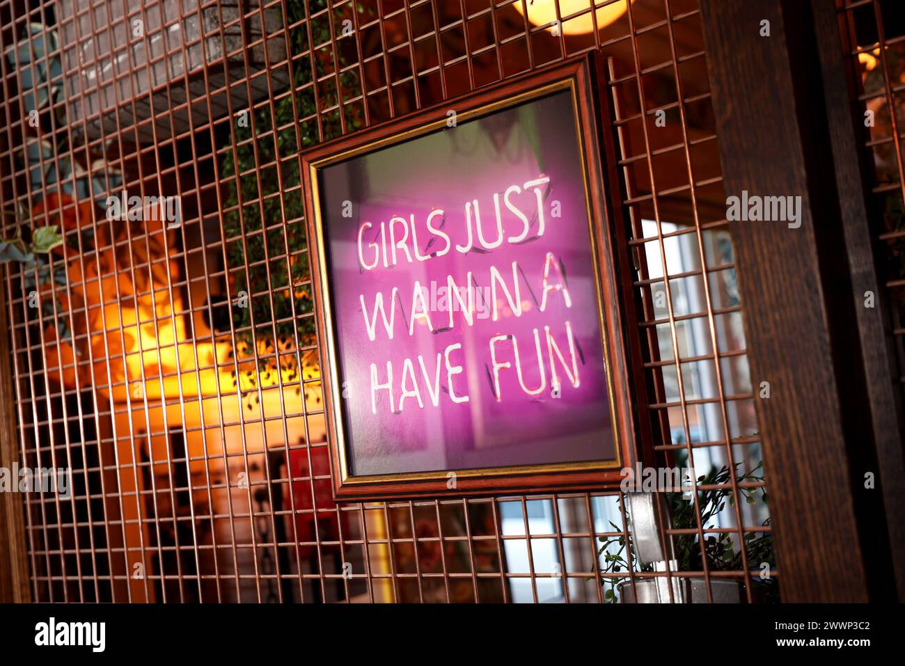 Girls Just Wanna Have Fun picture in a frame in a bar in Hampshire, UK ...