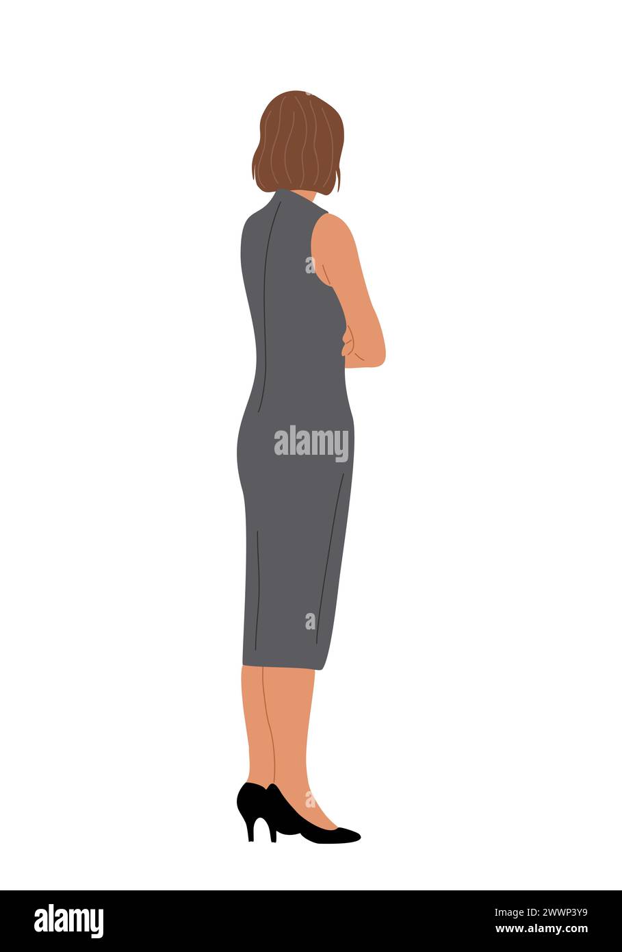 Full length back of the dress Stock Vector Images - Alamy
