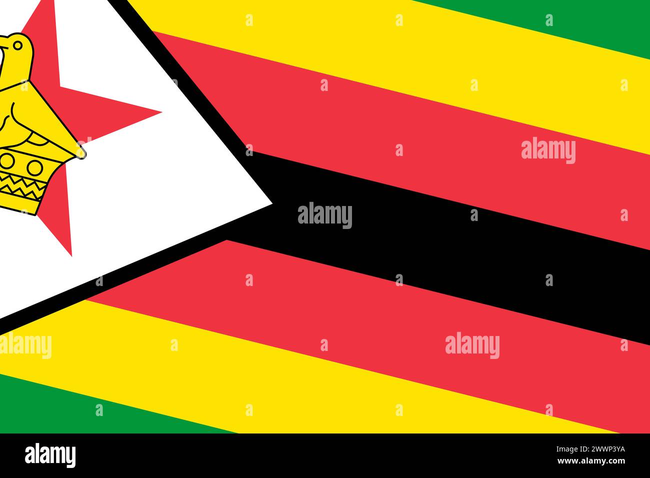 Zimbabwe flag - rectangular cutout of rotated vector flag Stock Vector ...