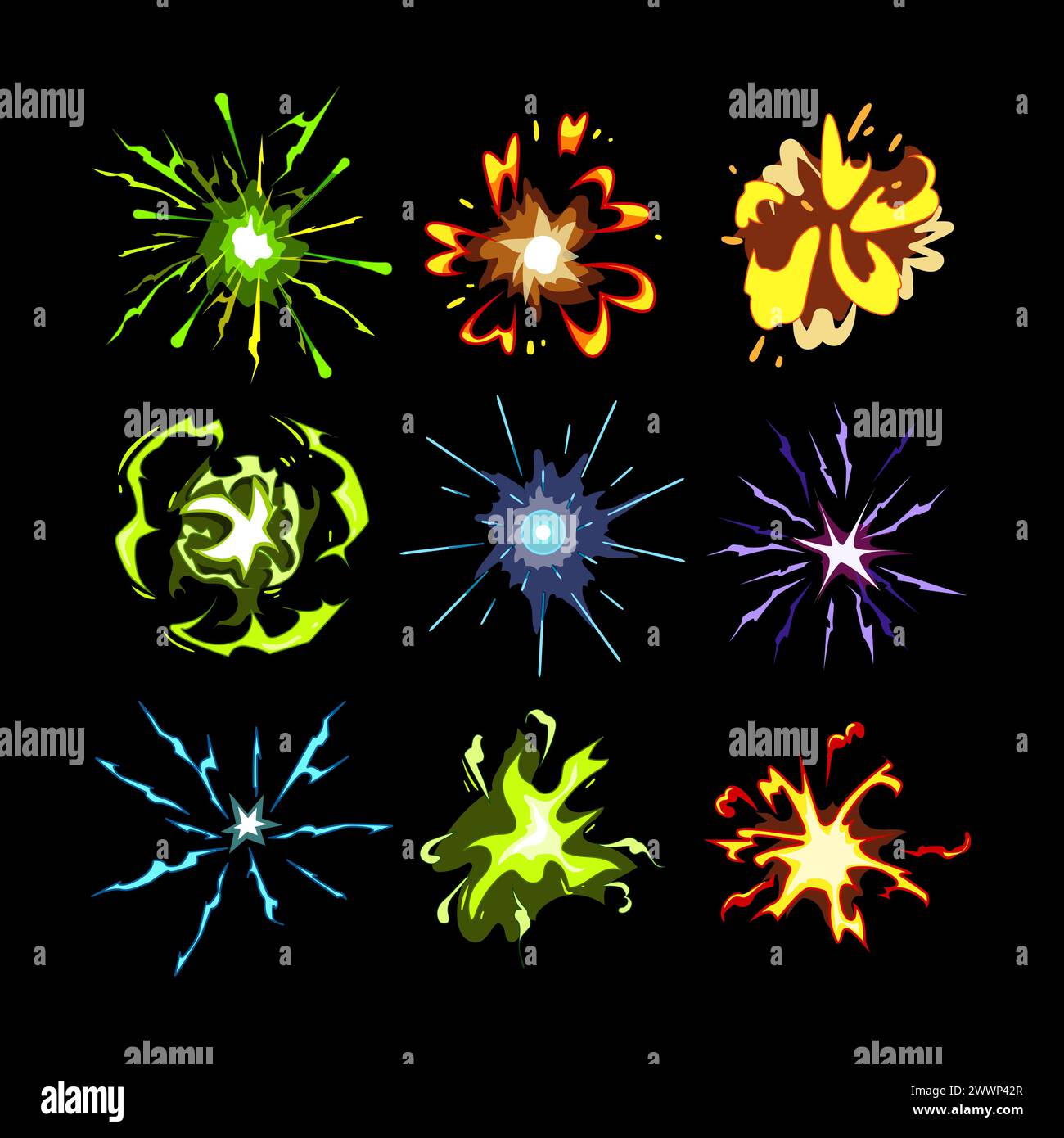 impact vfx set cartoon vector illustration Stock Vector Image & Art - Alamy