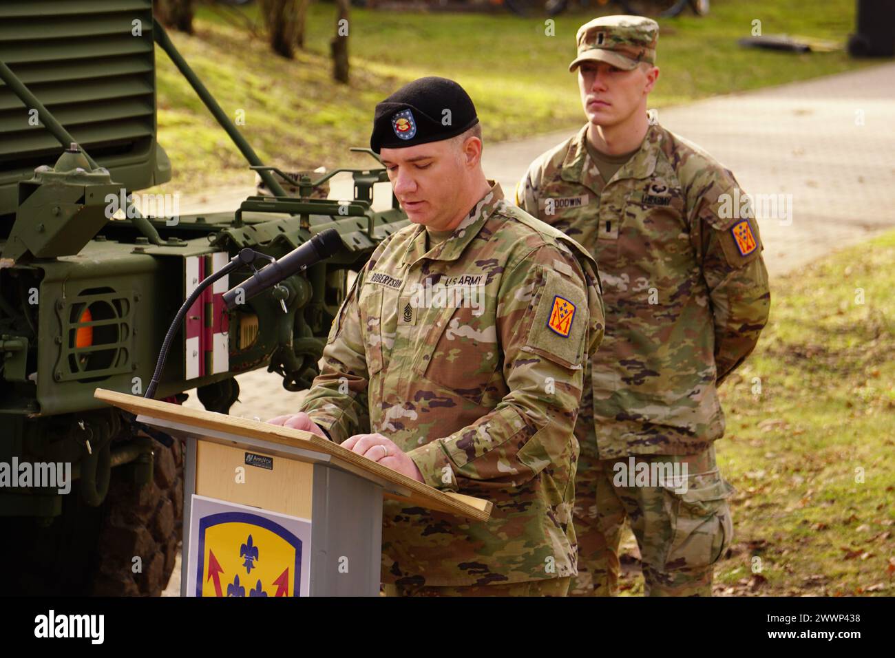 U.S. Army 1st. Sgt. Donald Robertson assumed responsibility of the ...