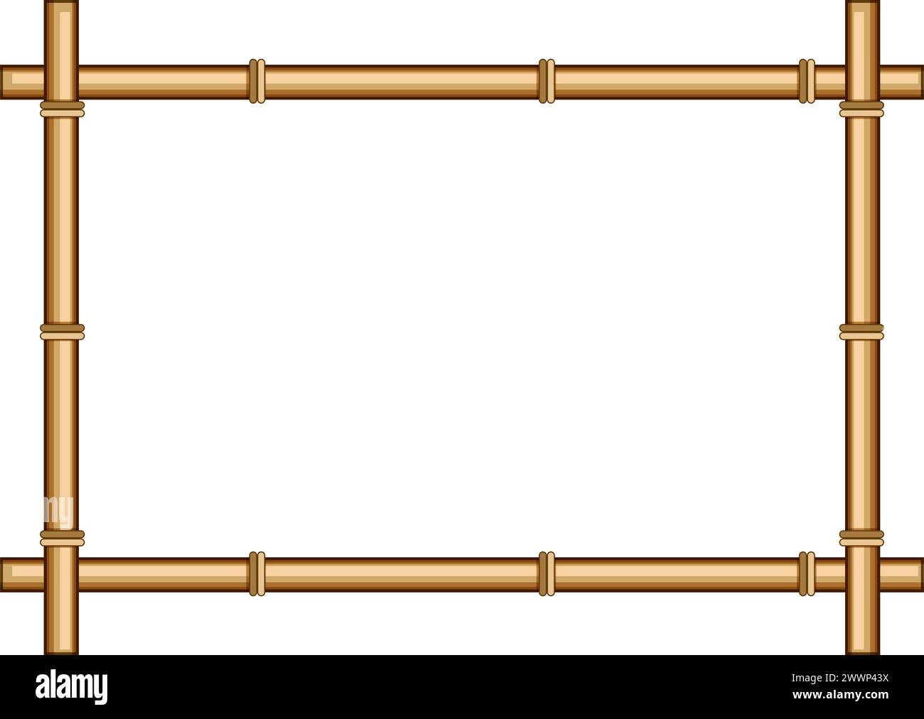 stick bamboo frame cartoon vector illustration Stock Vector Image & Art ...