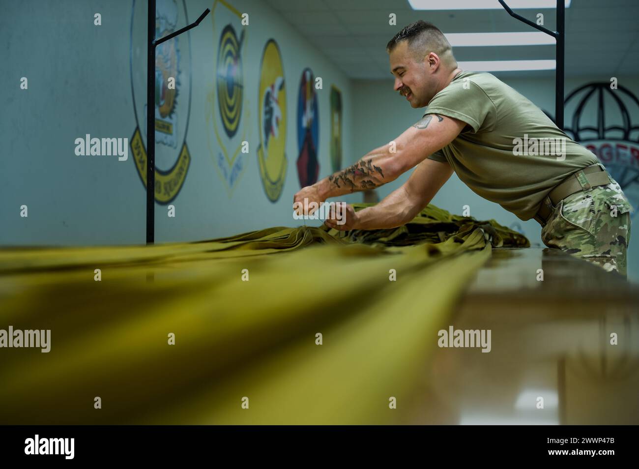 U.S. Air Force Airman 1st Class Marcus Kelley, aircrew flight equipment ...