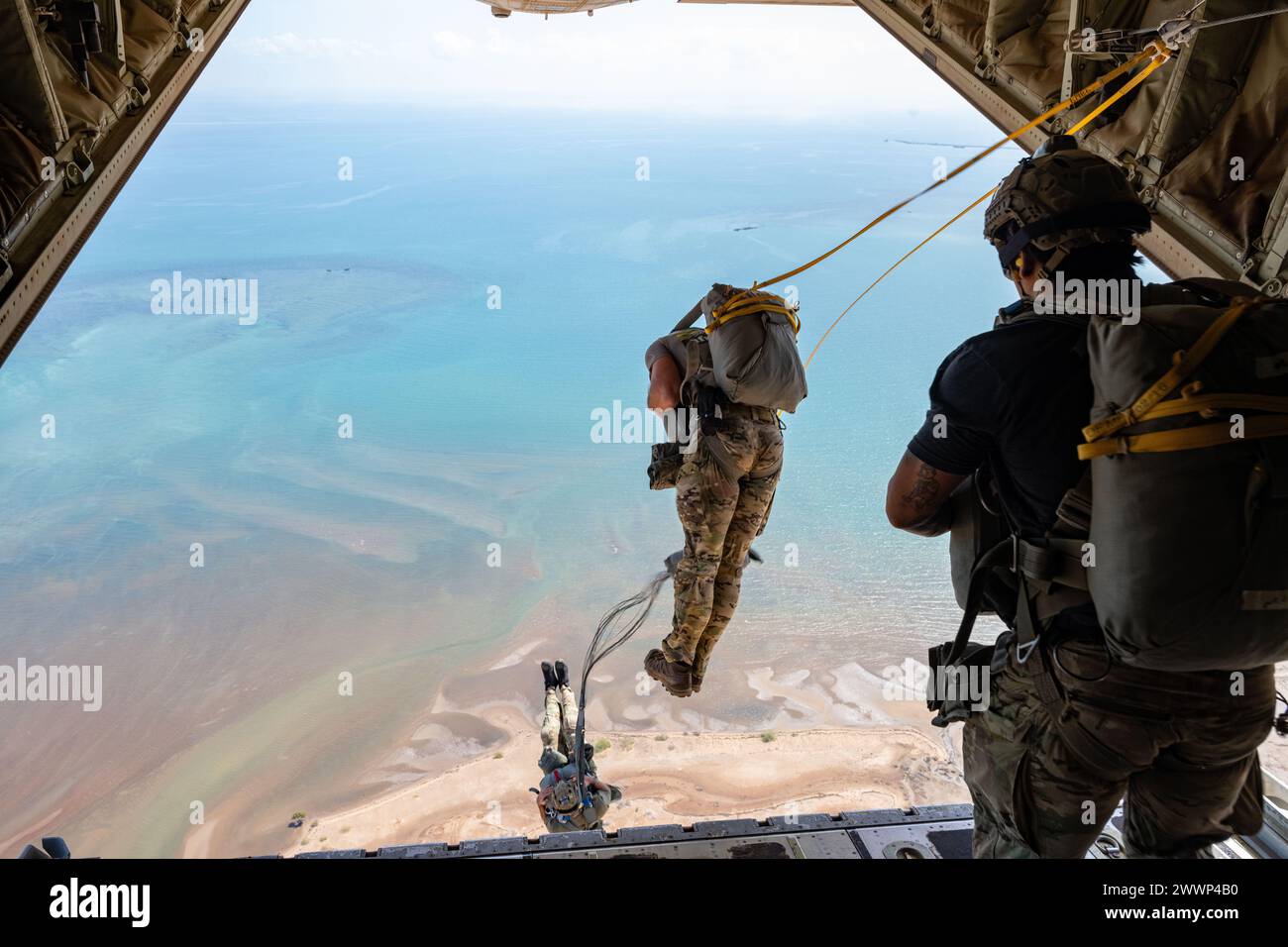 U.S. Air Force pararescuemen assigned to the 82nd Expeditionary Rescue ...