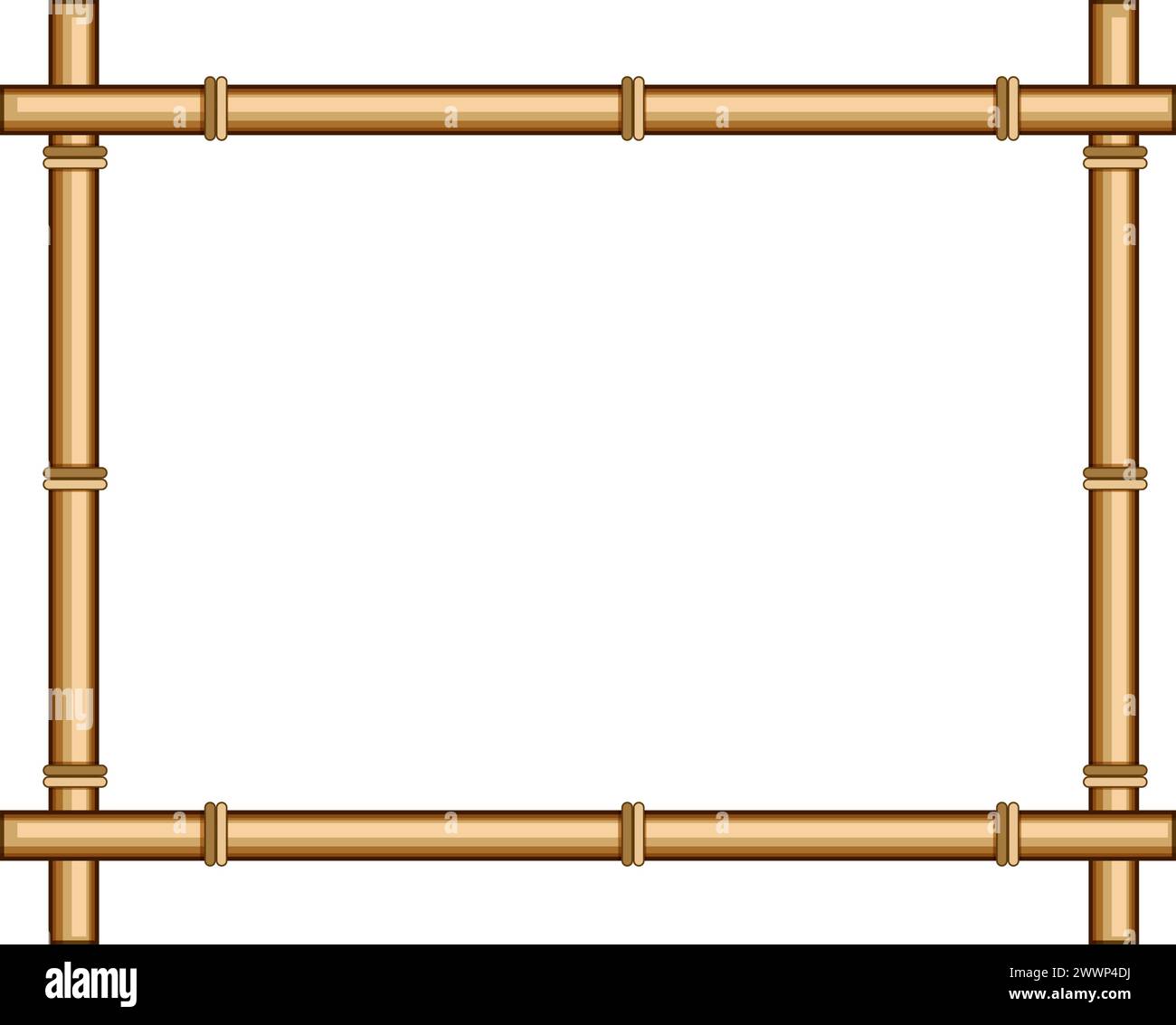 wooden bamboo frame cartoon vector illustration Stock Vector Image ...