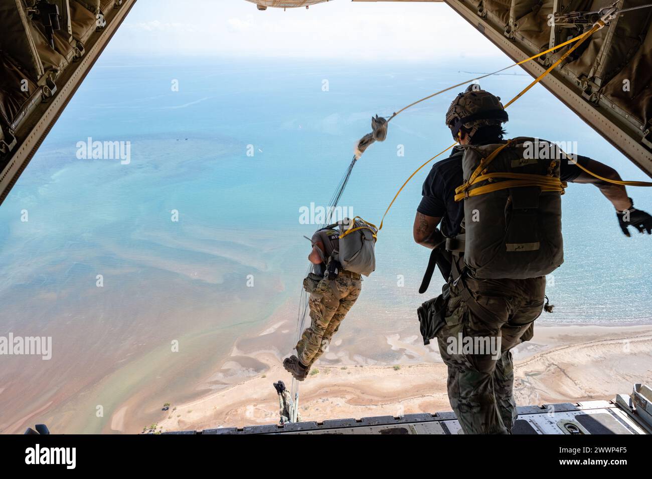 U.S. Air Force pararescuemen assigned to the 82nd Expeditionary Rescue ...