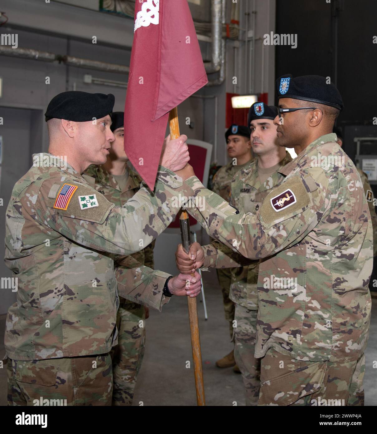 U.S. Army Lt. Col. Mark A. Black (right) outgoing 160th FRSD commander ...