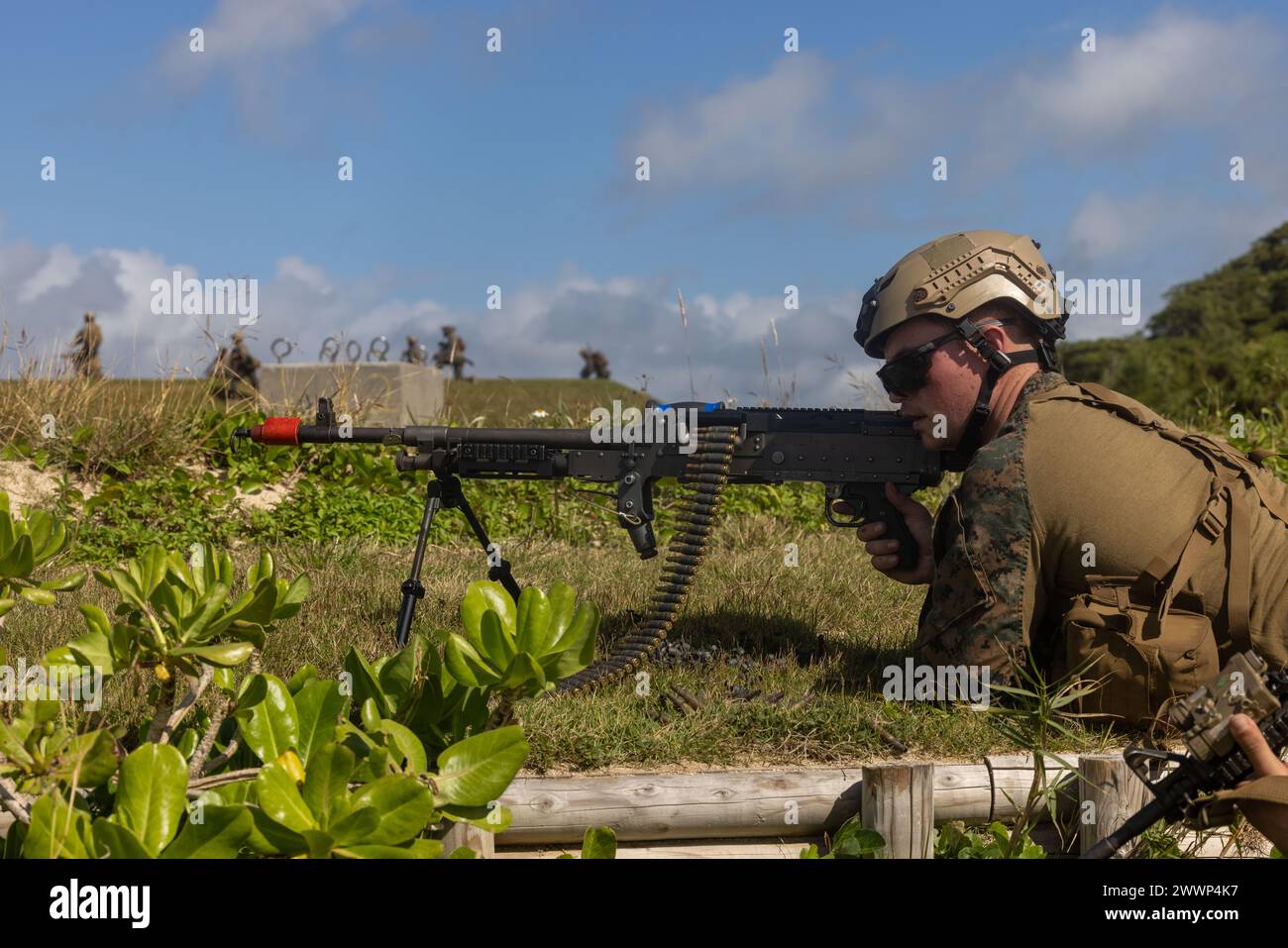 U.S. Marine Corps Lance Cpl. Ethan Melvin, a machine gunner with ...