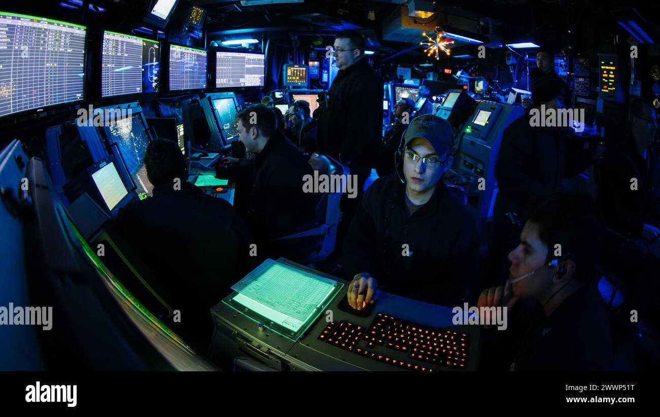 Sailors assigned to operations department’s OC division conduct air ...