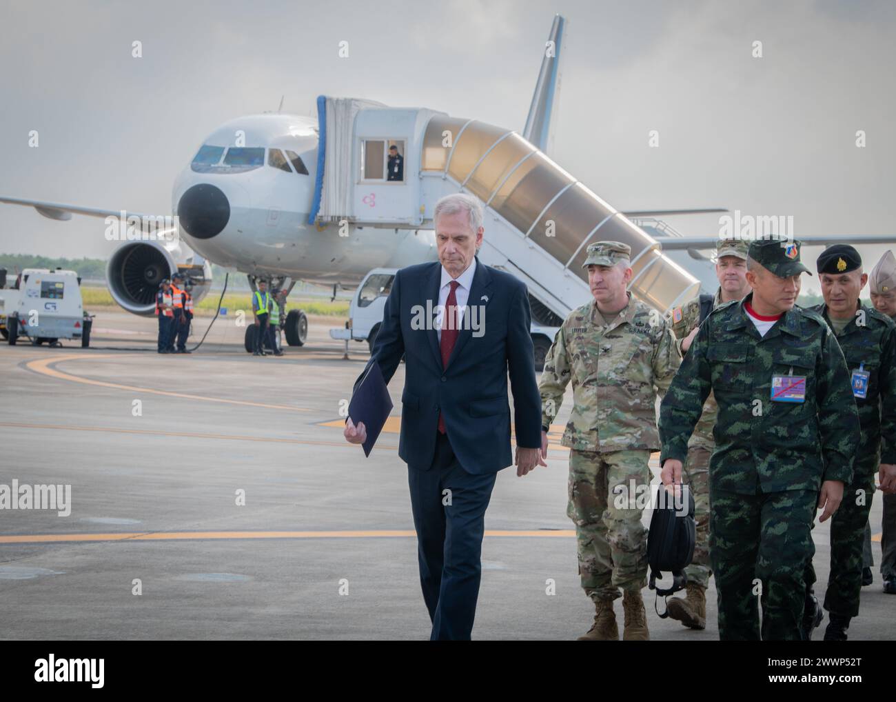 The U.S. Ambassador to Thailand Robert Godec, arrives with senior ...
