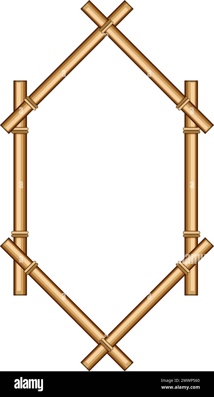 work bamboo frame cartoon vector illustration Stock Vector Image & Art ...