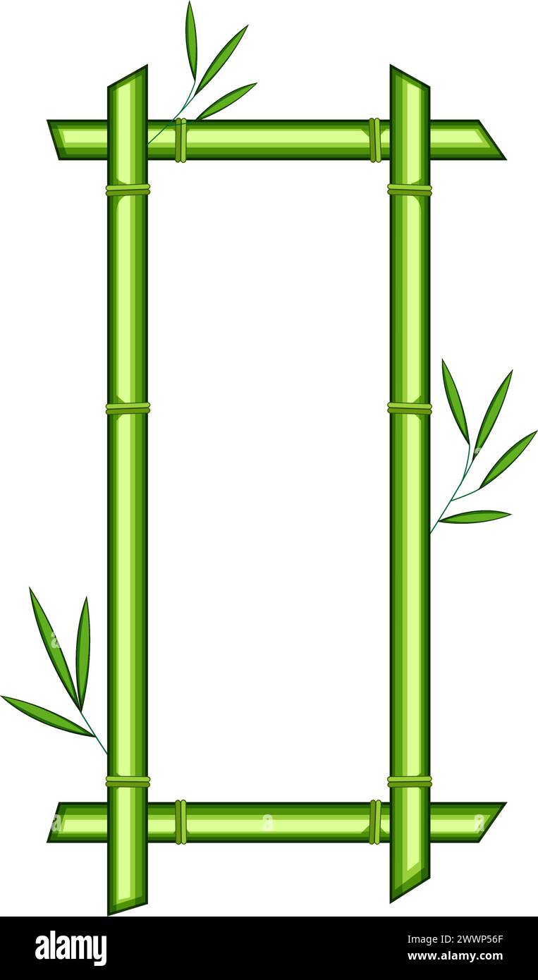 tropical bamboo frame cartoon vector illustration Stock Vector Image ...