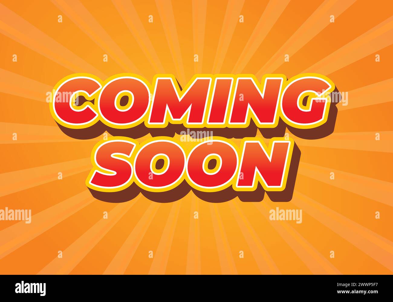 Coming soon. Text effect design in 3D look with eye catching colors ...