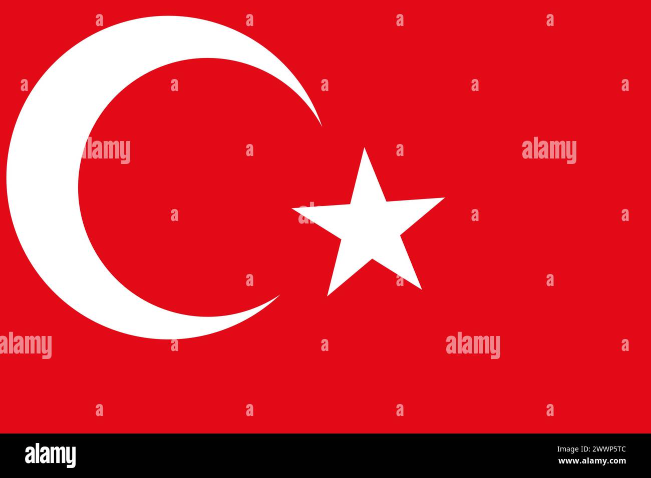 Turkey flag - rectangular cutout of rotated vector flag Stock Vector ...