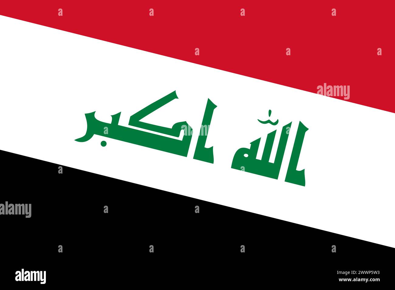 Iraq flag - rectangular cutout of rotated vector flag Stock Vector ...