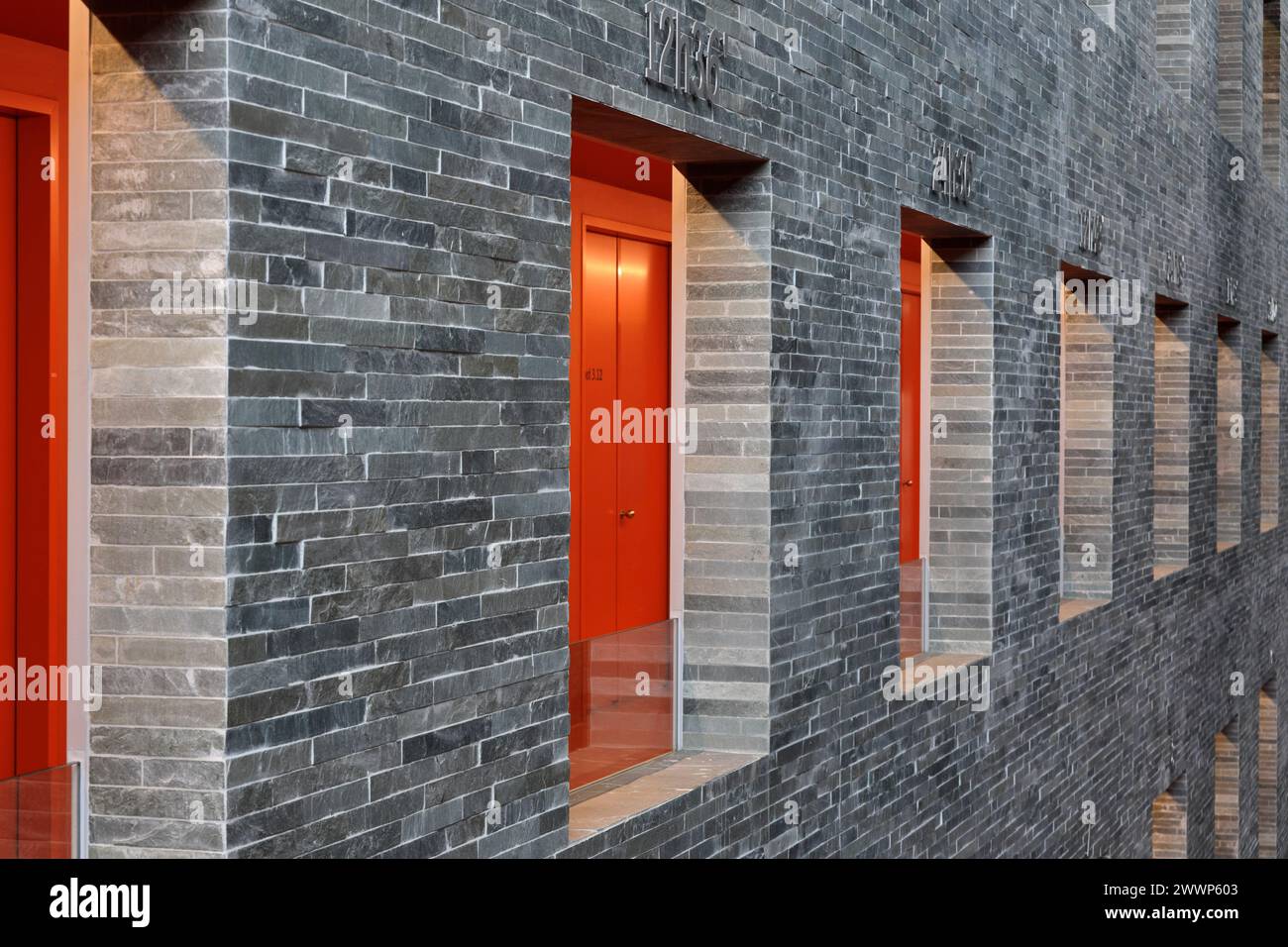 Detail of Canyon, with orange painted internal walkways. Dutch ...