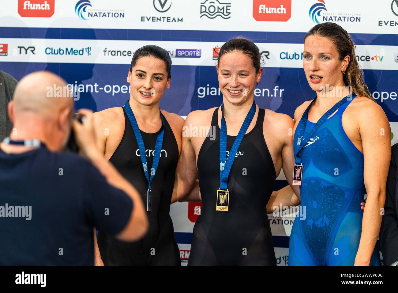 Justine DELMAS (FRA) and Lisa MAMIE (SUI) and Adele BLANCHETIERE (FRA ...